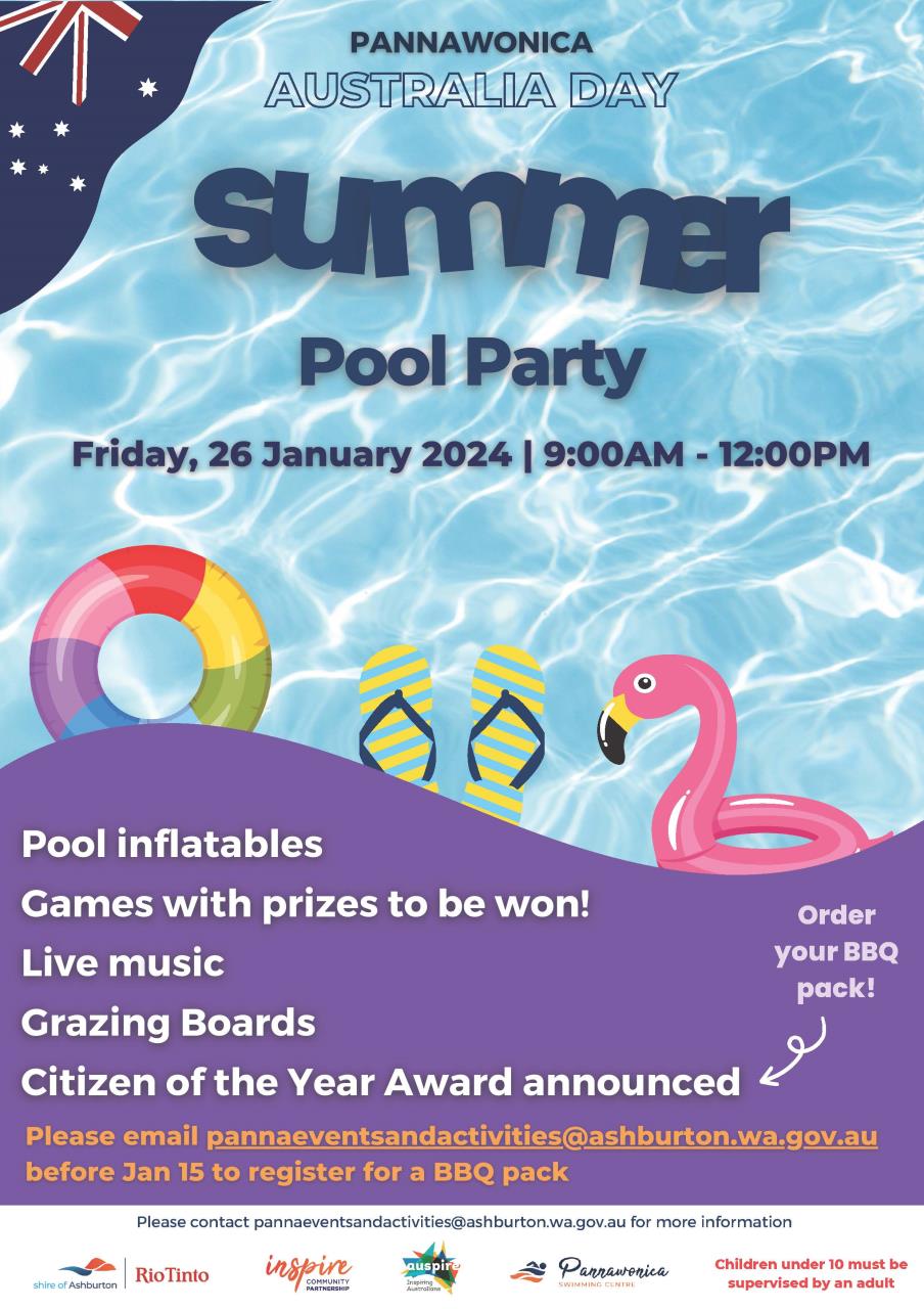 Australia Day Summer Pool Party - Pannawonica » Shire of Ashburton