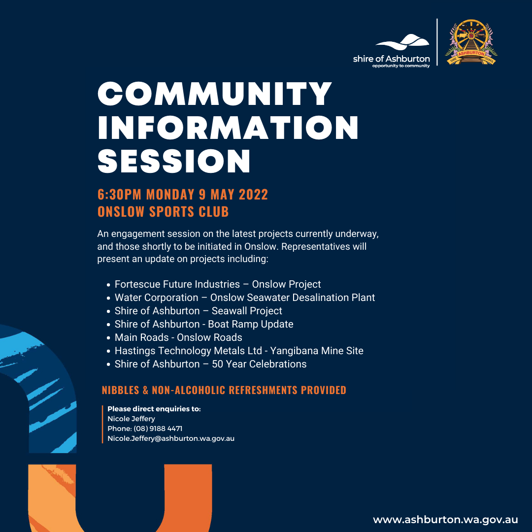 Onslow Community Information Session » Shire of Ashburton