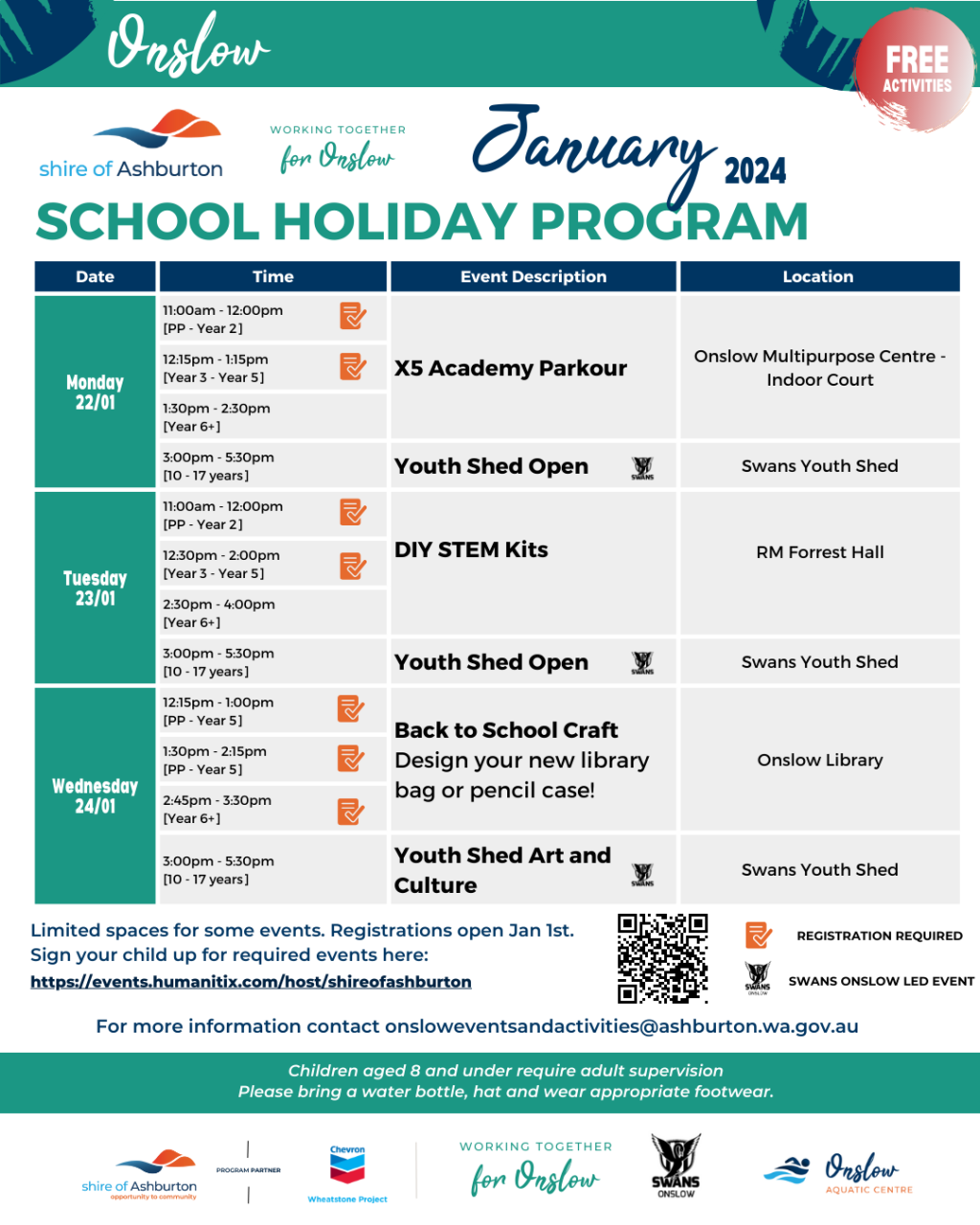 Onslow - School Holiday Program - January 2024 » Shire of Ashburton
