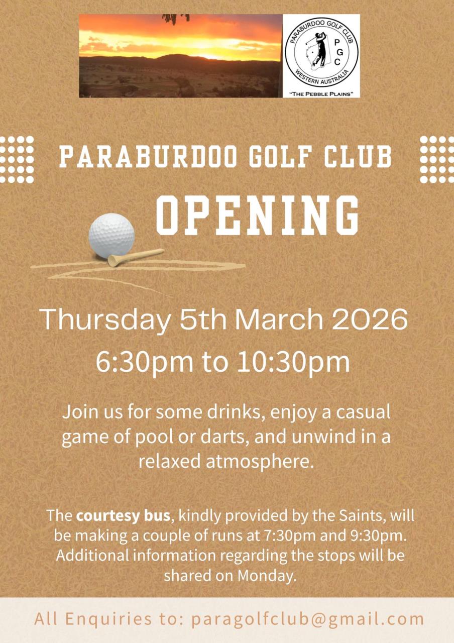 Paraburdoo Golf Opening » Shire of Ashburton